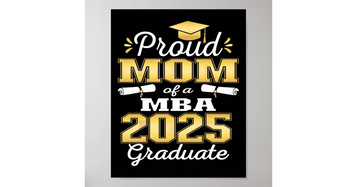 Proud Mom Of Cl Of 2025 M Graduate Grad Family Poster | Zazzle