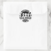 Proud Motivating National Social Worker Month Classic Round Sticker ...