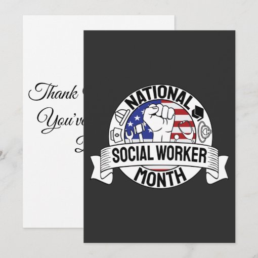 Proud Motivating National Social worker Month US Thank You Card | Zazzle