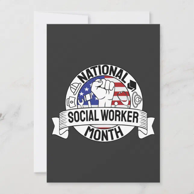 Proud Motivating National Social worker Month US Thank You Card | Zazzle