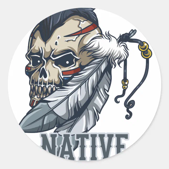 Proud Native American Classic Round Sticker | Zazzle