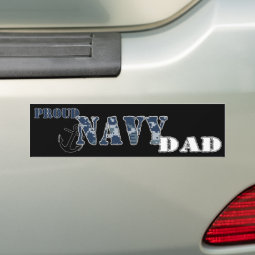 Proud Navy Dad Bumper Sticker | Zazzle