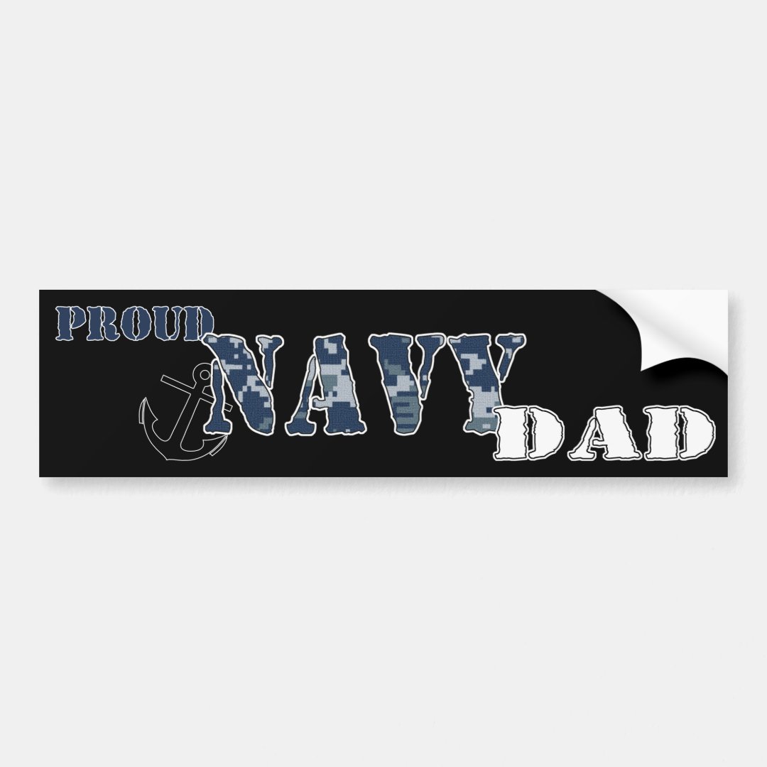 Proud Navy Dad Bumper Sticker | Zazzle