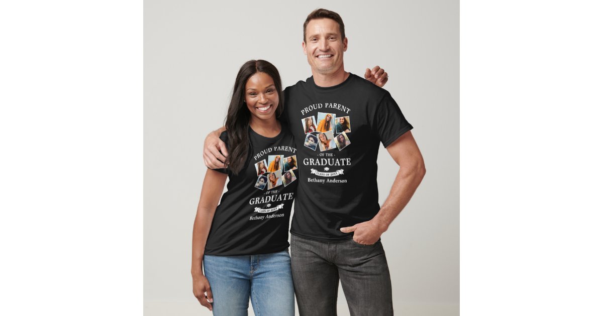 Proud Parent Graduation Photo Collage T-Shirt | Zazzle