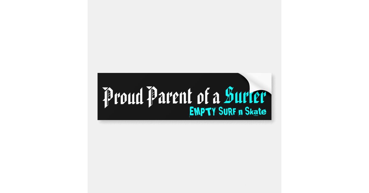 Proud Parent of a Surfer Bumper Sticker | Zazzle