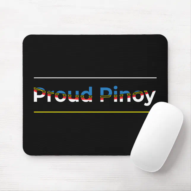 Proud Pinoy - Filipino Flag Word Art Lettering Mouse Pad | Zazzle