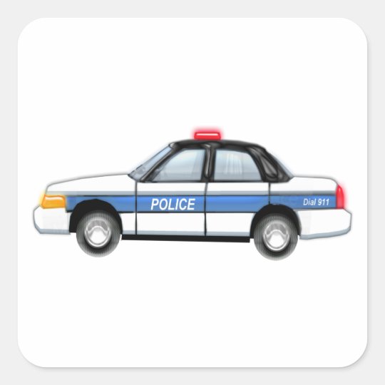Proud Police Car Square Sticker | Zazzle.com
