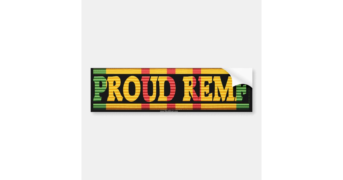Proud REMF Vietnam Veteran VSM Ribbon Bumper Sticker | Zazzle