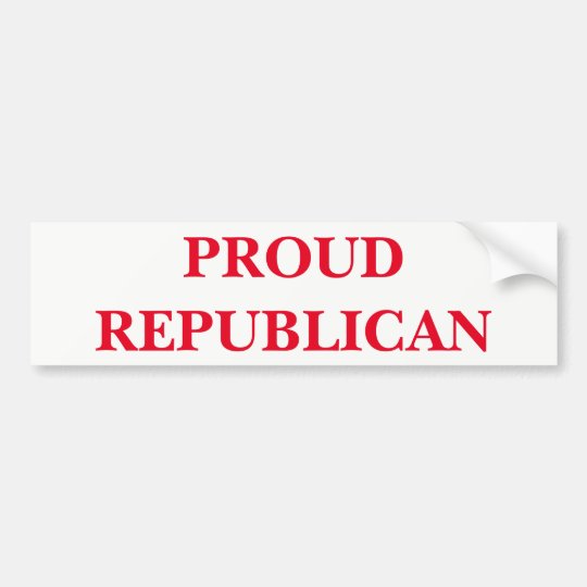Proud Republican Bumper Sticker | Zazzle.com