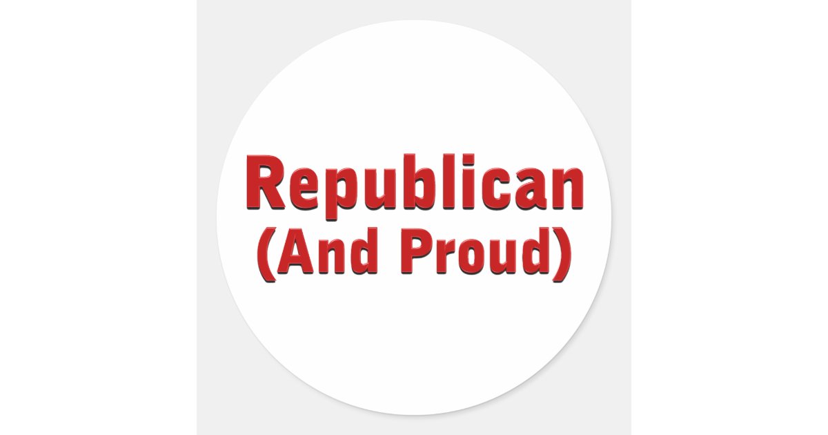 Proud Republican Classic Round Sticker | Zazzle