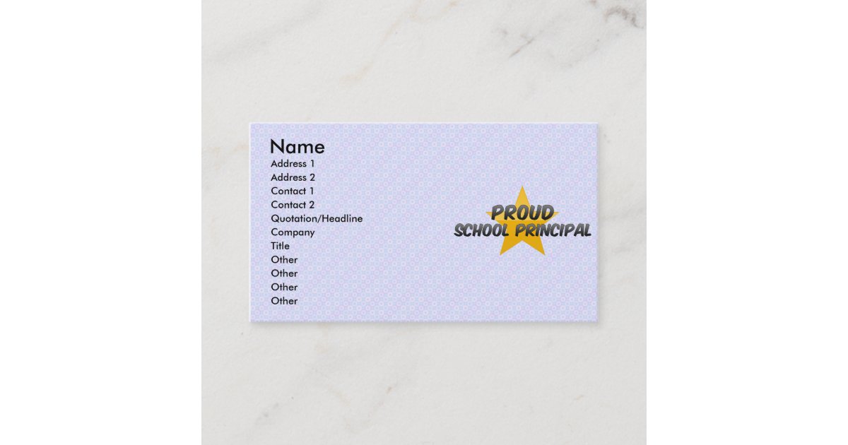 Proud School Principal Business Card | Zazzle