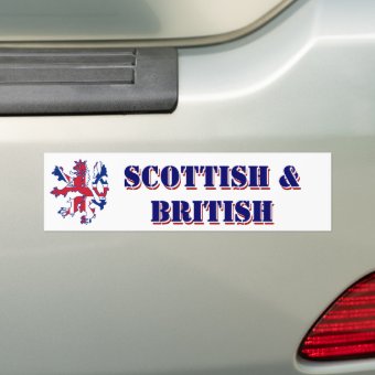 Proud Scottish and British Bumper Sticker | Zazzle