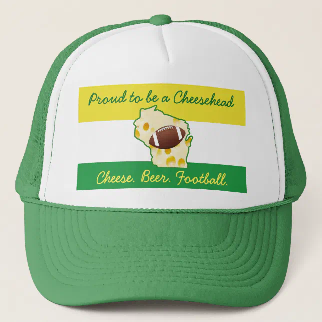 Proud to be a Cheesehead Wisconsin Humor Trucker Hat | Zazzle