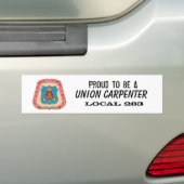 Proud to be a union carpenter local 283 bumper sticker | Zazzle