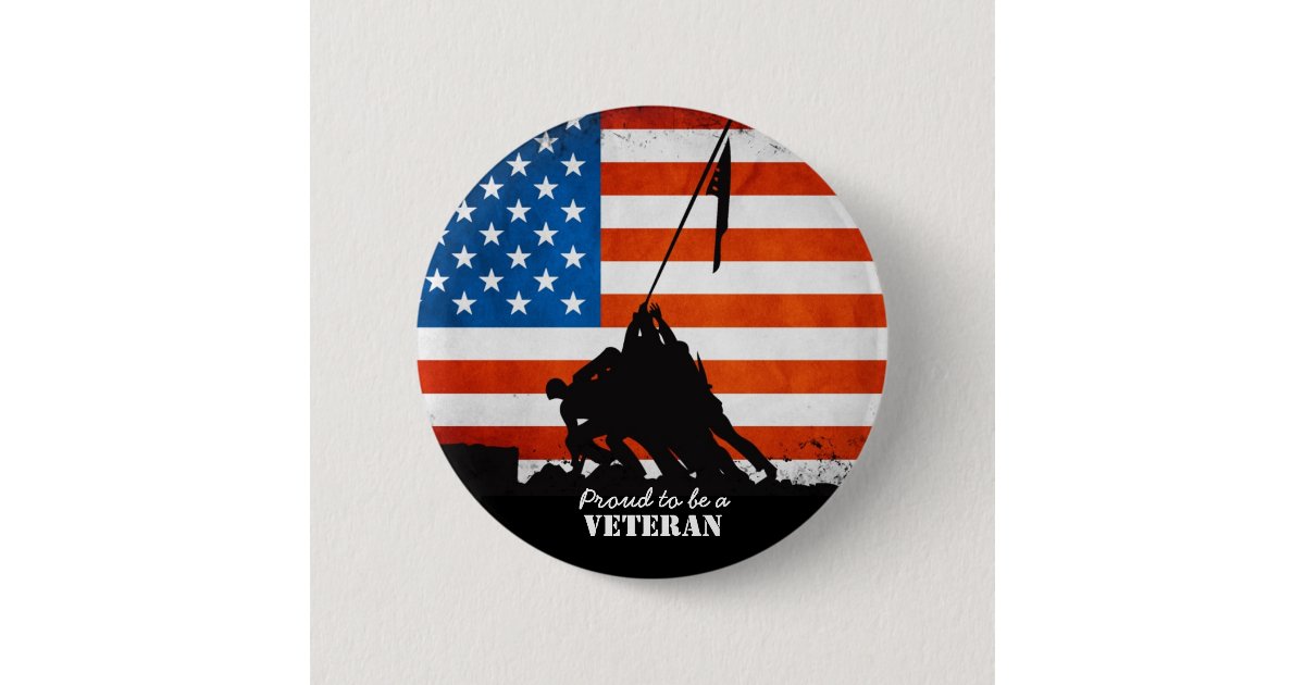 Proud to be a Veteran Pinback Button | Zazzle