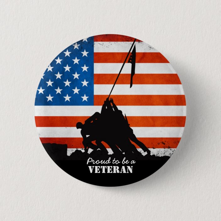 Proud to be a Veteran Pinback Button | Zazzle.com