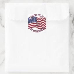 Proud To Be An American With USA Flag distressed Square Sticker | Zazzle