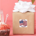 Proud To Be An American With USA Flag distressed Square Sticker | Zazzle