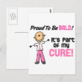 Proud To Be Bald Breast Cancer Stick Figure Postcard | Zazzle