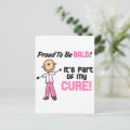 Proud To Be Bald Breast Cancer Stick Figure Postcard | Zazzle
