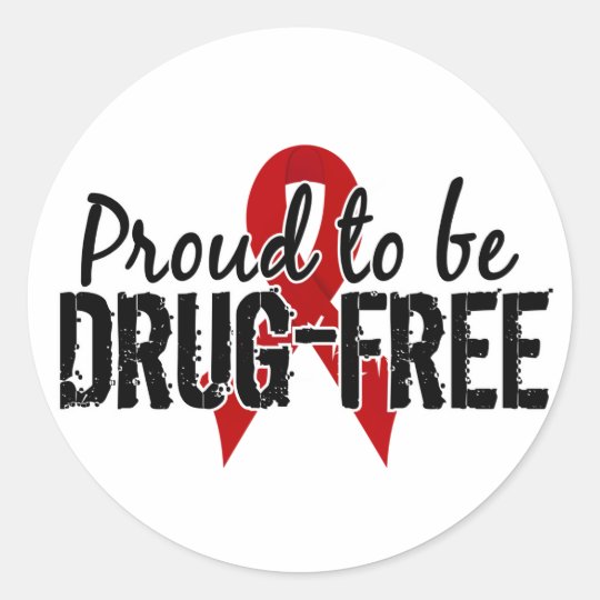 Proud To Be Drug Free Classic Round Sticker | Zazzle.com