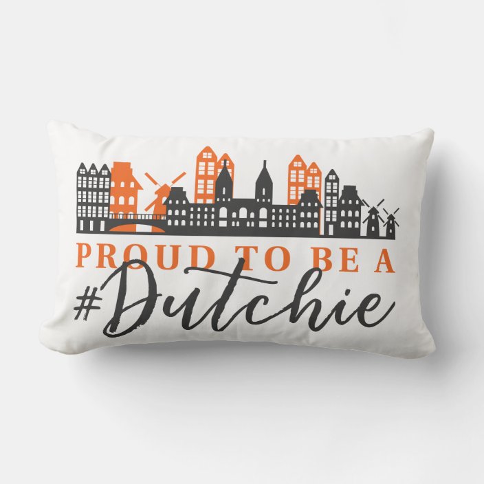 Proud To Be Dutch Hashtag Dutchie Holland Skyline Lumbar Pillow | Zazzle