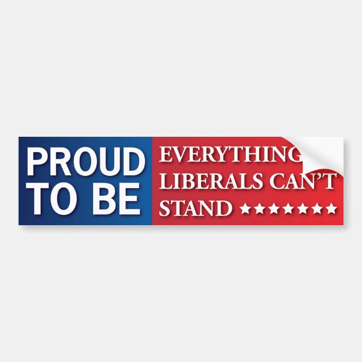 Proud to Be Everything Liberals Can't Stand! GOP! Bumper Sticker ...