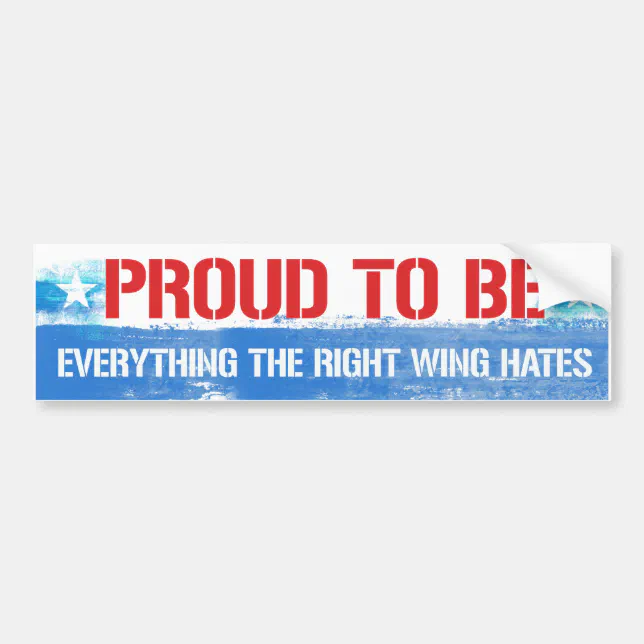 Proud to be Everything the Right Wing hates - Libe Bumper Sticker | Zazzle