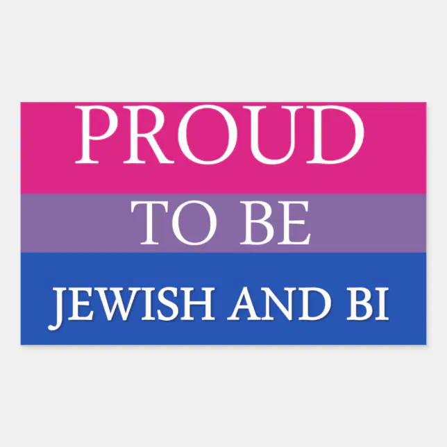 Proud To Be Jewish and Bi Rectangular Sticker | Zazzle