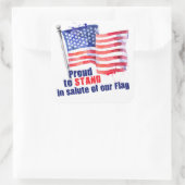 Proud to Stand in salute of our Flag Square Sticker | Zazzle