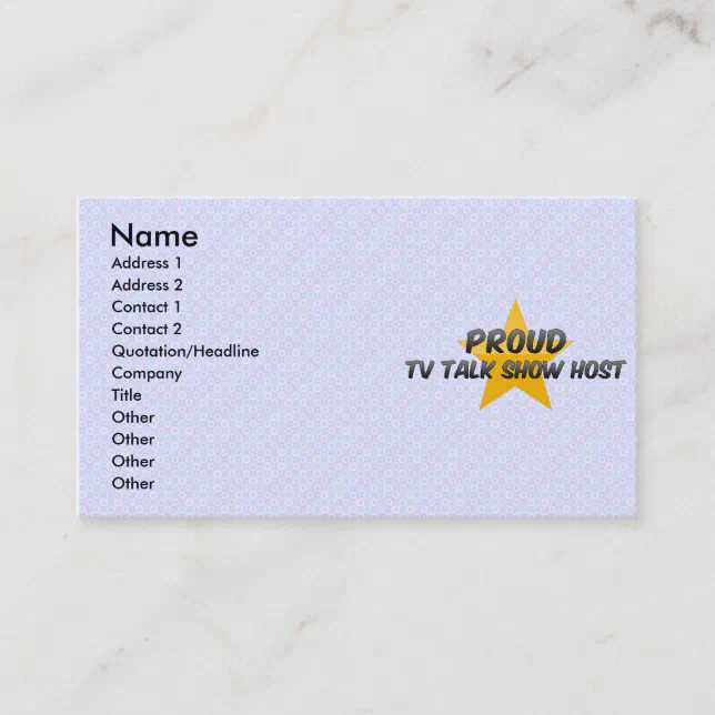 Proud Tv Talk Show Host Business Card | Zazzle