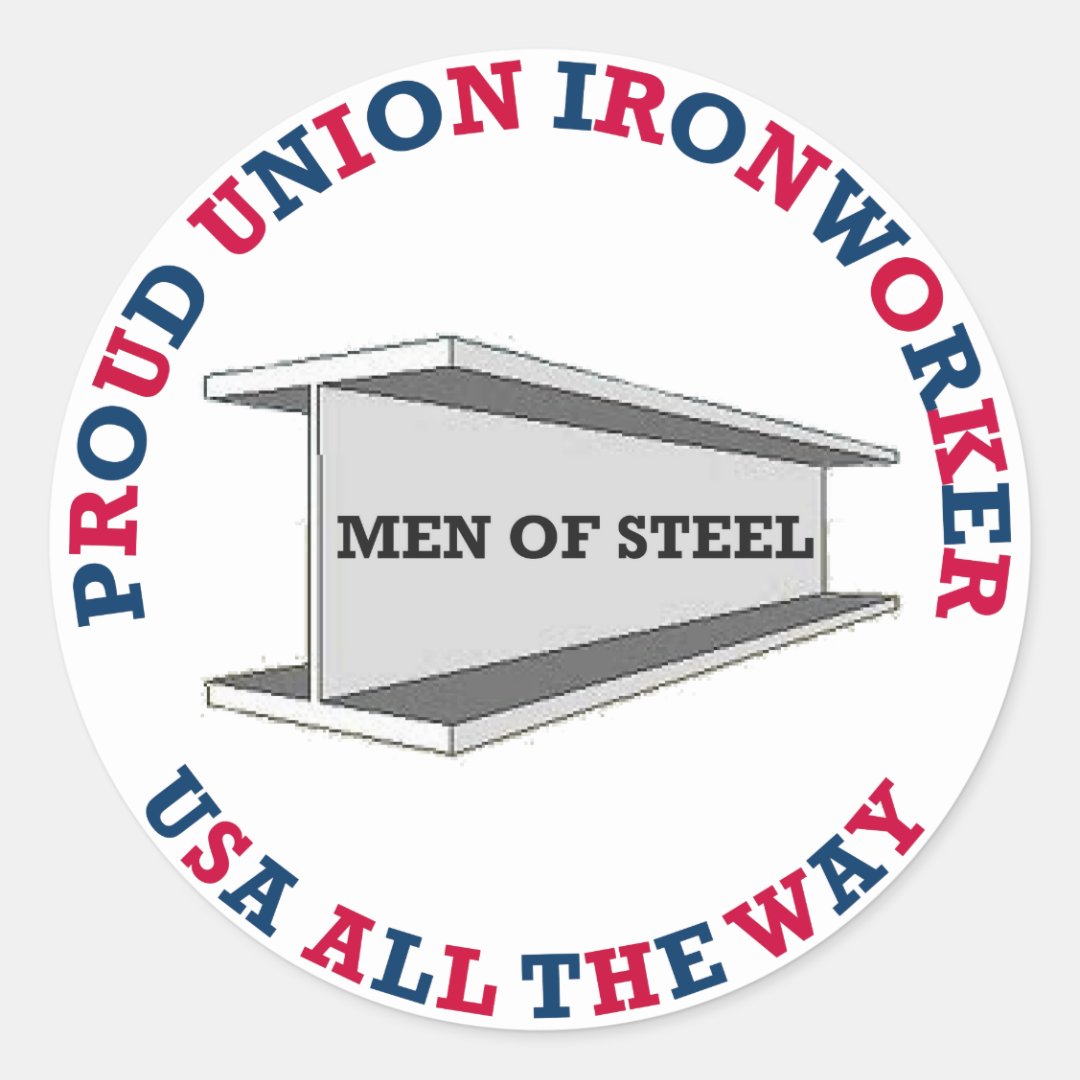 Proud Union Ironworker USA Sticker | Zazzle