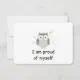 Proud Wise Owl Woodland Animal Affirmation Card | Zazzle
