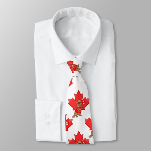Proudly Canadian Beaver Tie | Zazzle