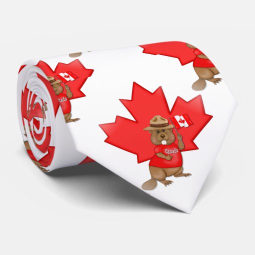 Proudly Canadian Beaver Tie | Zazzle