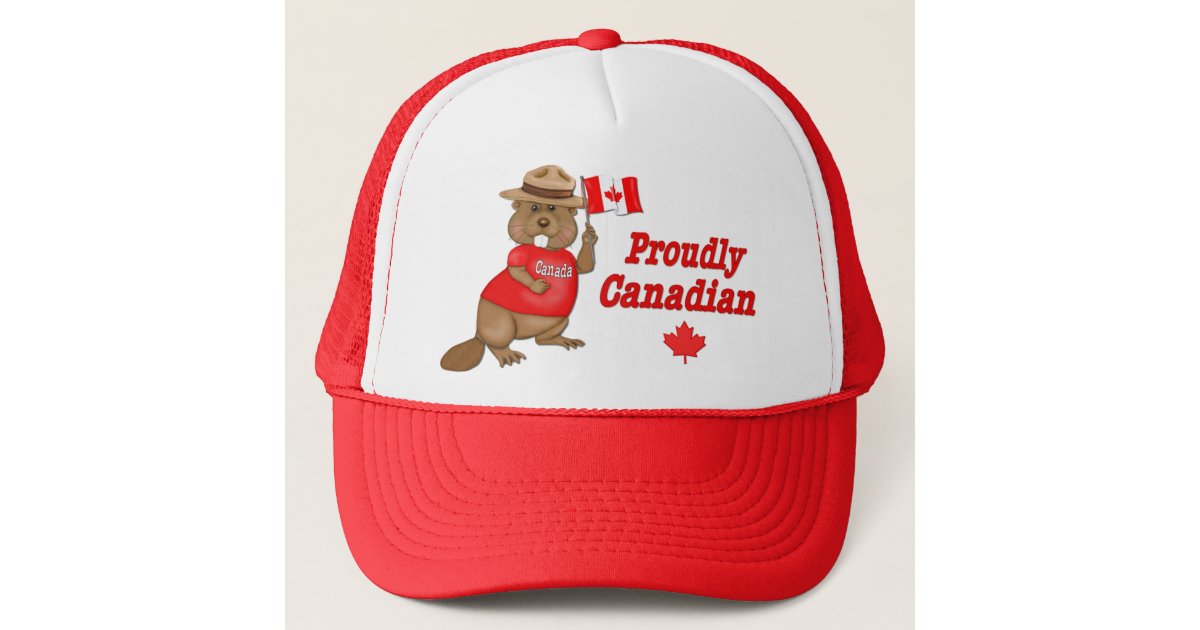 Proudly Canadian Beaver Trucker Hat | Zazzle