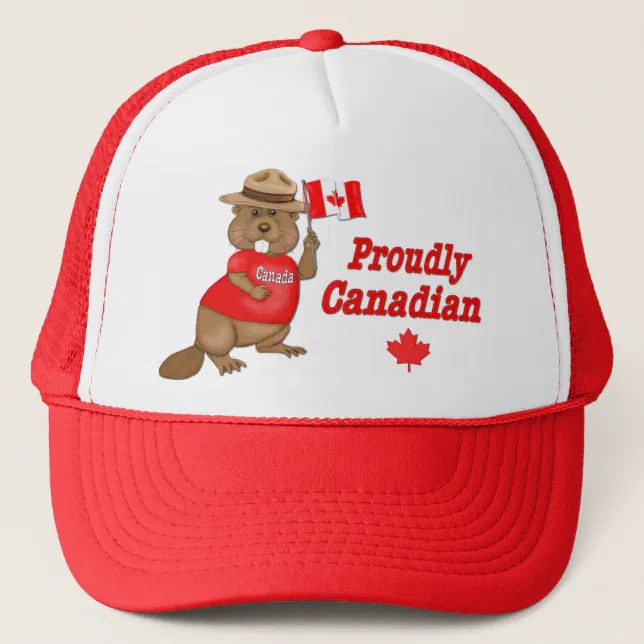 Proudly Canadian Beaver Trucker Hat | Zazzle