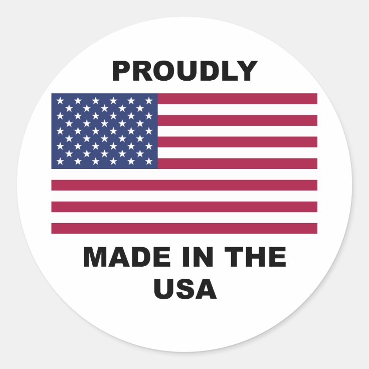 Proudly Made In The USA Classic Round Sticker | Zazzle