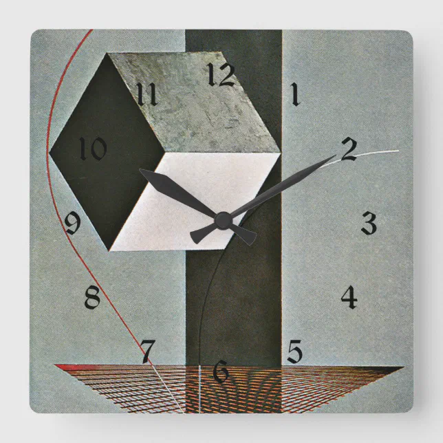 Proun 99, abstract artwork by El Lissitzky Square Wall Clock | Zazzle