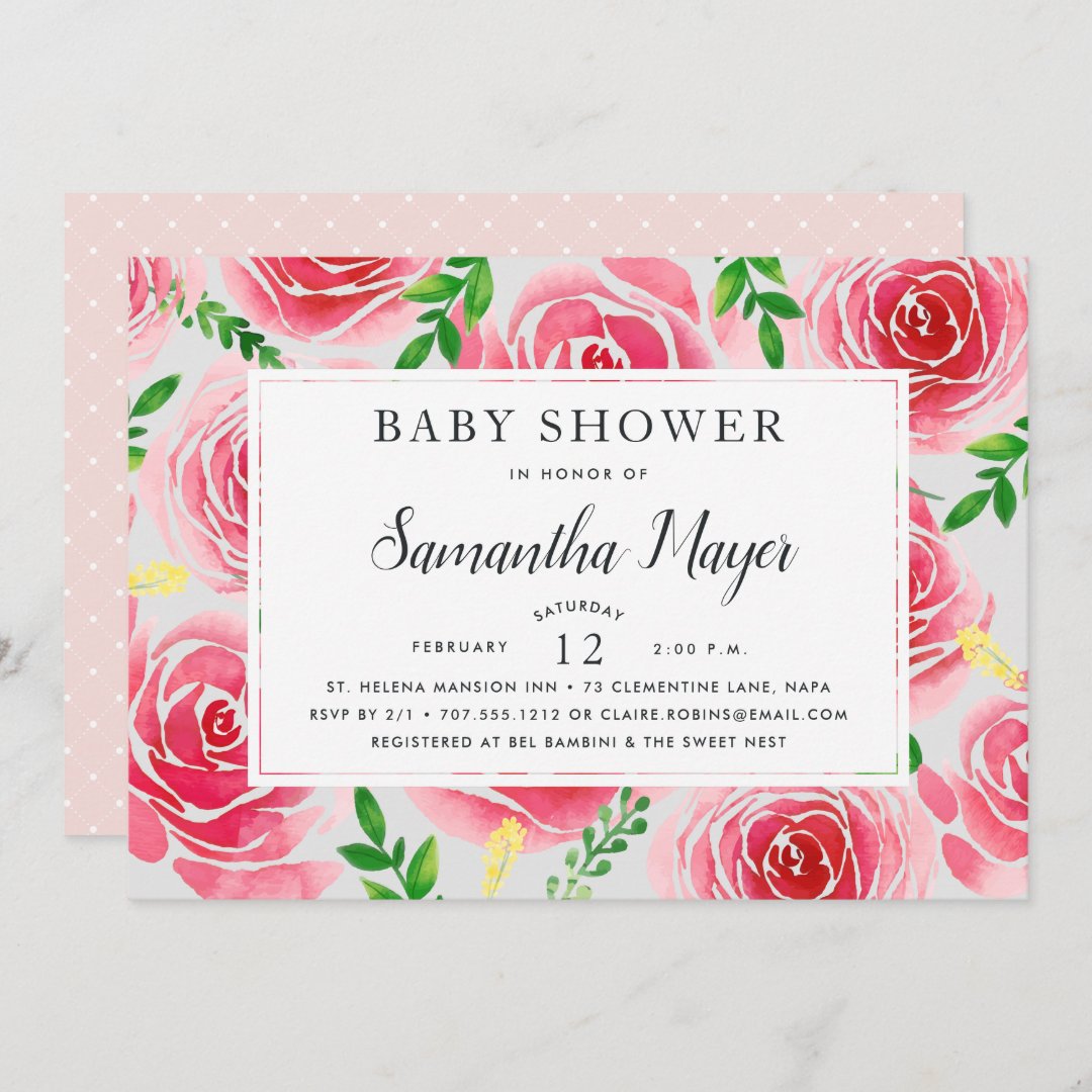 Provence Rose Baby Shower Invitation | Zazzle