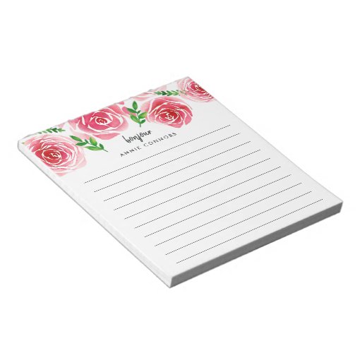 Provence Rose | Personalized Lined Notepad | Zazzle
