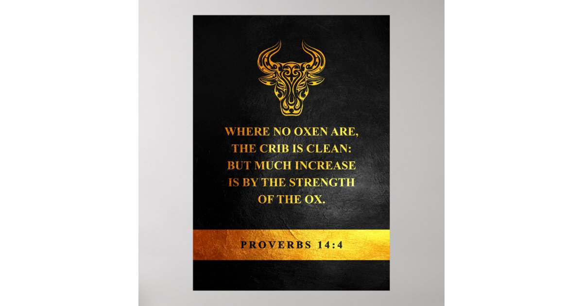 Proverbs 14:4 Bible Verse Poster | Zazzle