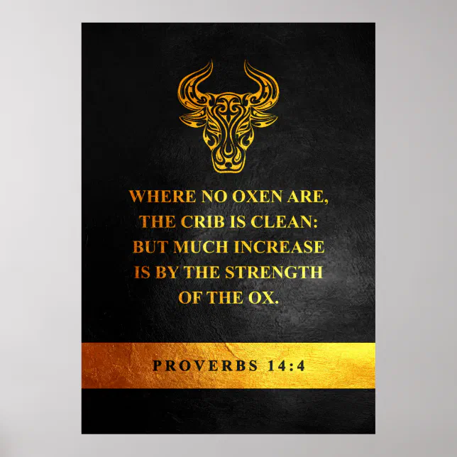 Proverbs 14:4 Bible Verse Poster | Zazzle