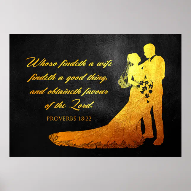 Proverbs 18:22 Bible Verse Poster | Zazzle