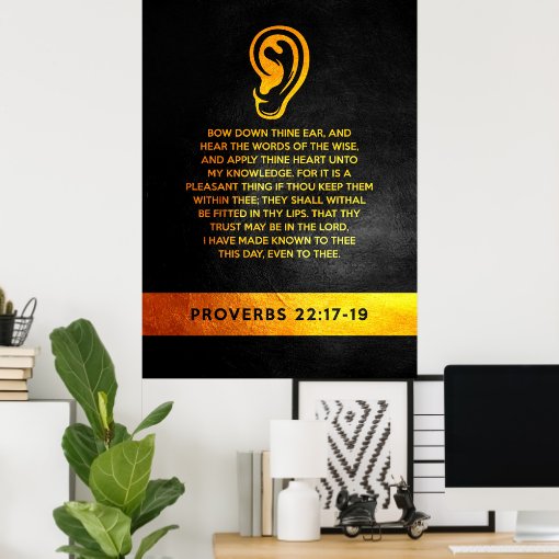Proverbs 22:17-19 Bible Verse Poster | Zazzle