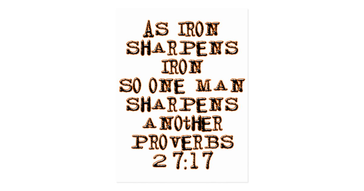 Proverbs 27:17 postcard | Zazzle.com