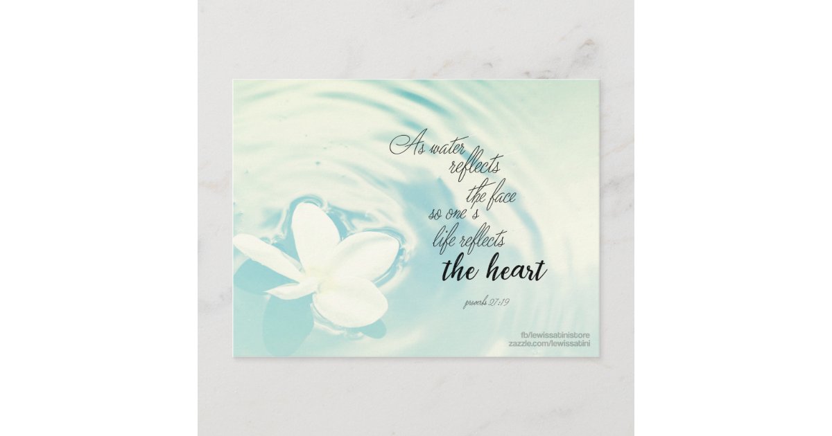 Proverbs 27:19 - As water reflects the face Postcard | Zazzle