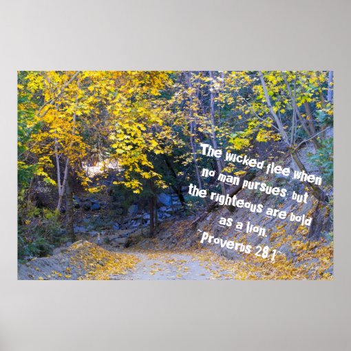 Proverbs 28:1 poster | Zazzle