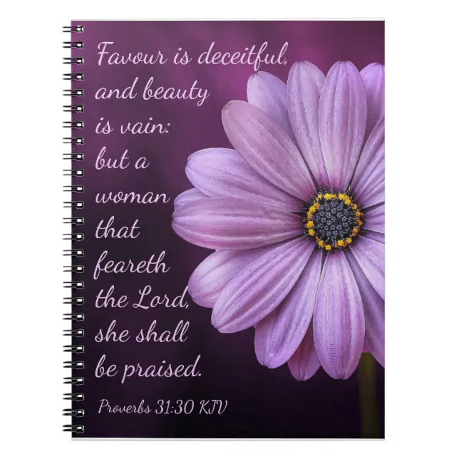 Proverbs 31:30 - A woman that feareth the LORD Notebook | Zazzle