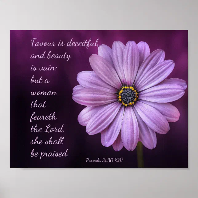 Proverbs 31:30 - A woman that feareth the LORD Poster | Zazzle